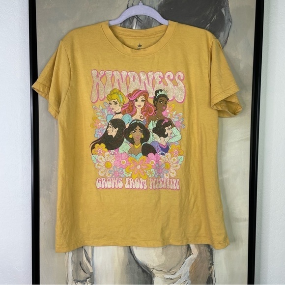 Disney | Tops | Disney Princess Mustard Yellow Graphic Tshirt | Poshmark